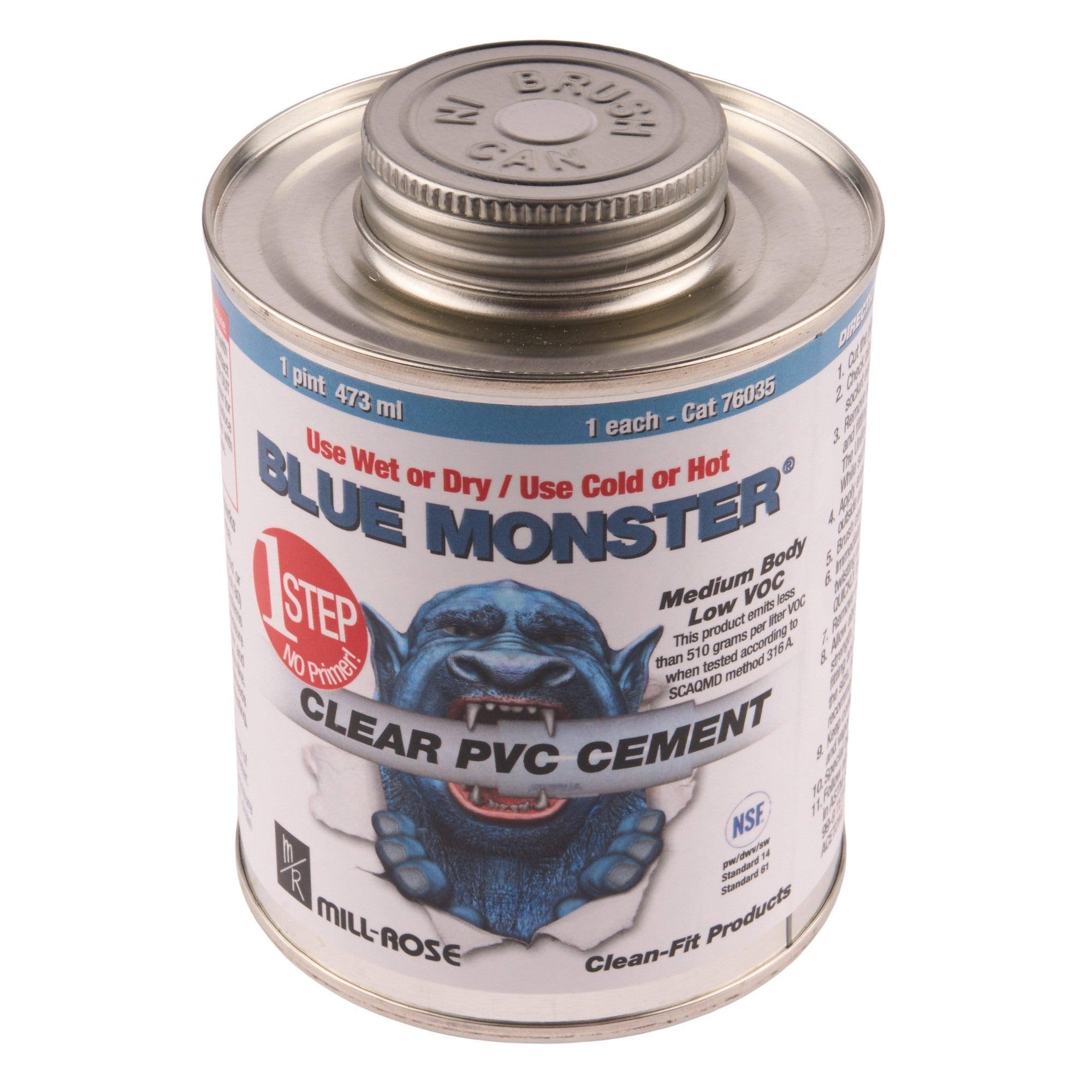 Blue Monster 1 Pint 1-Step PVC Cement (Clear) – APEX Supply Co.
